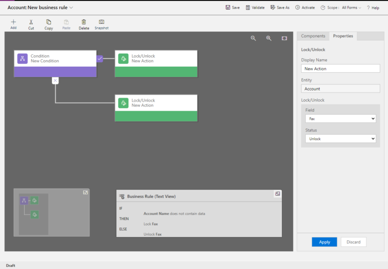 How to lock and unlock fields with business rules ? - CRM Crate