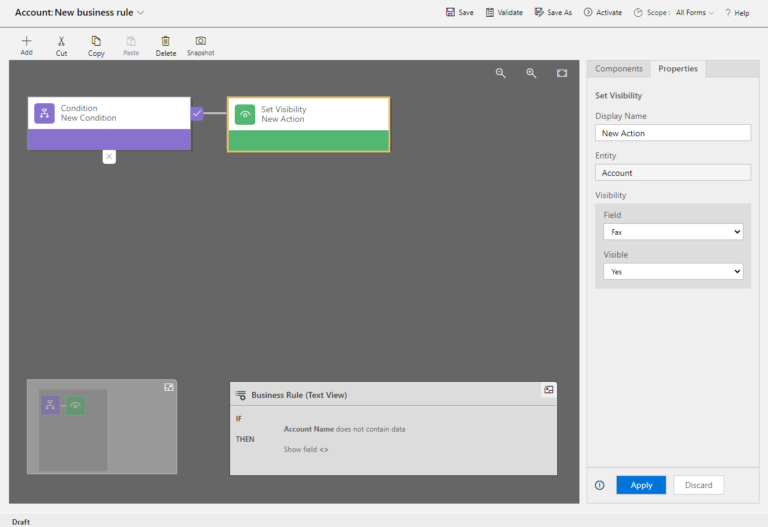 How to hide / show fields using business rule ? - CRM Crate
