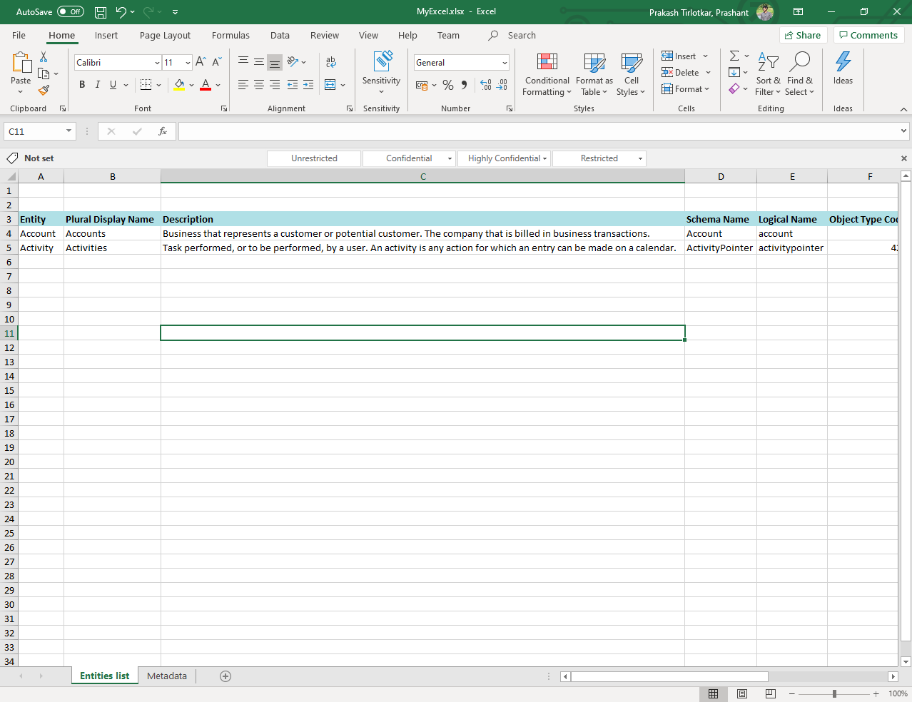 How To Easily Generate Entity Metadata In An Excel Sheet Crm Crate