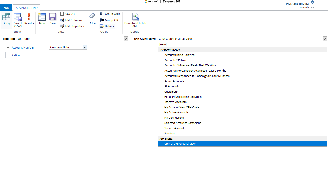 Create and share a personal view in Microsoft Dynamics CRM 365 - CRM Crate