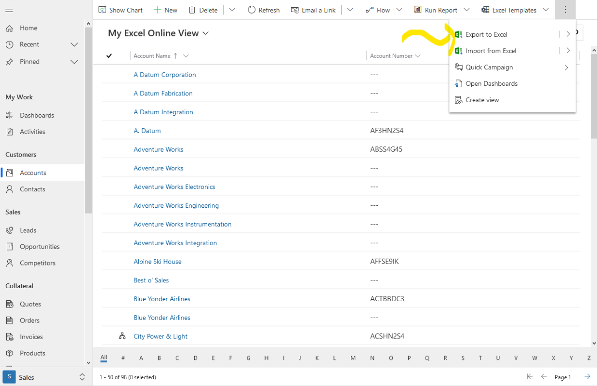 Updating records using Excel Online in Microsoft Dynamics CRM - CRM Crate