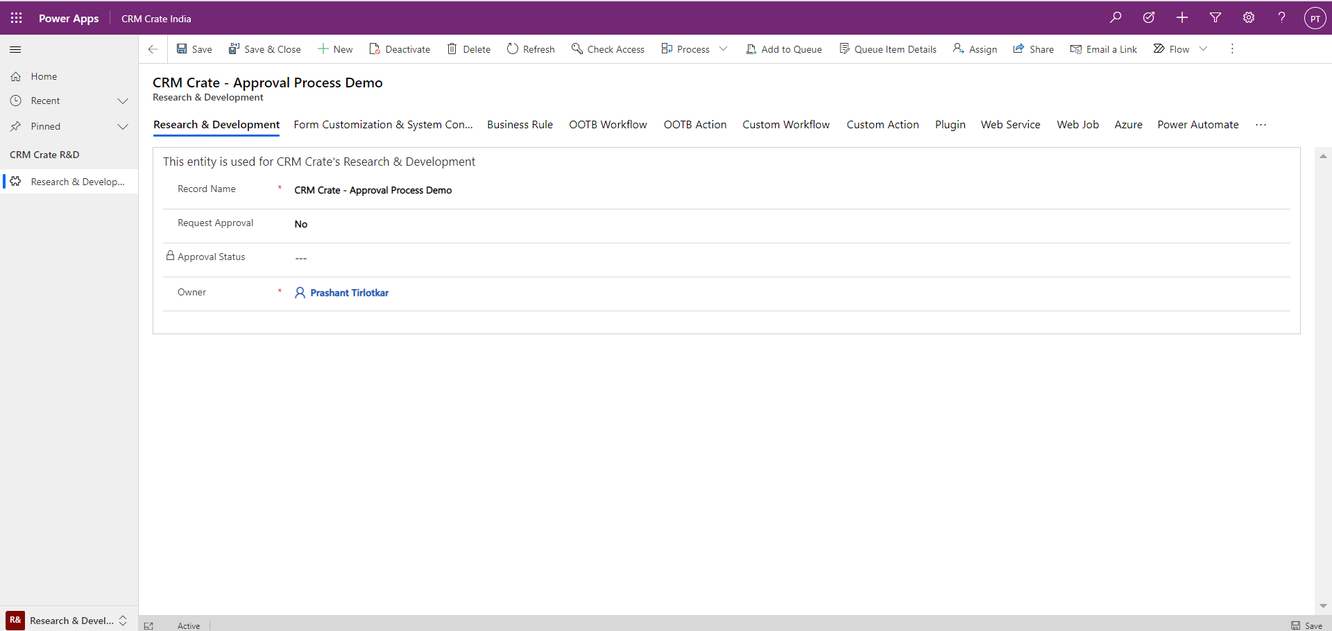 Dynamics 365 Create An Approval Process Using Power Automate In Crm Crm Crate