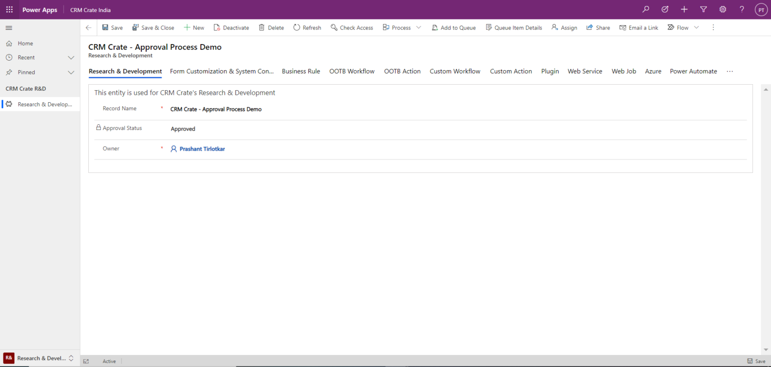 Dynamics 365 | Create an Approval Process using Power Automate in CRM - CRM Crate
