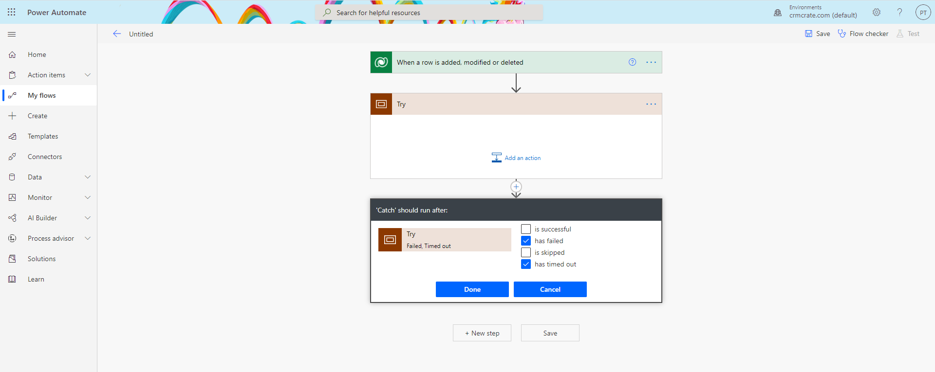 Understanding & implementing the Try & Catch in the Power Automate - CRM Crate