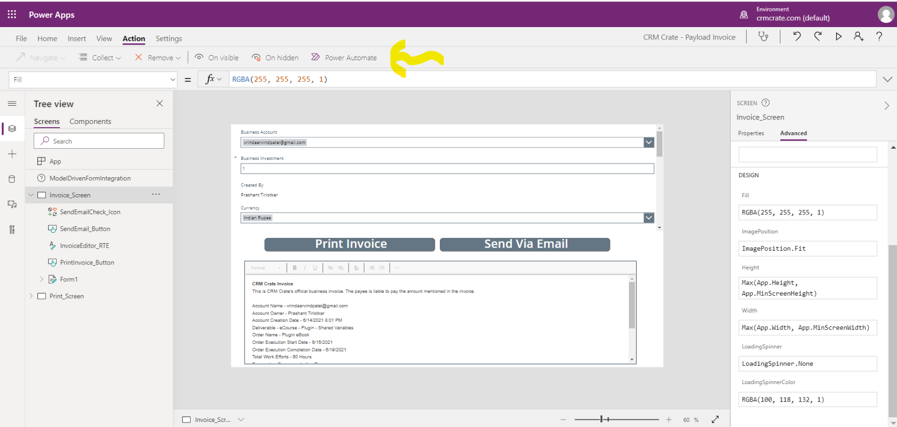 How to call the Power Automate (Flow) from the Canvas App? - CRM Crate