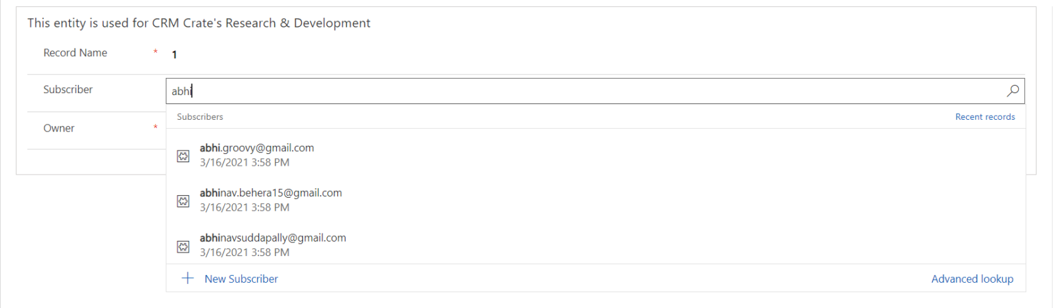 Customize the auto-complete lookup search in Dynamics 365 CRM - CRM Crate