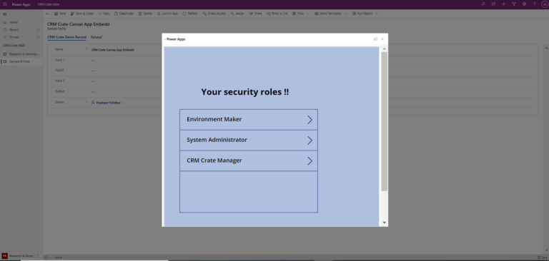 How to retrieve user's security roles in Canvas App? - CRM Crate