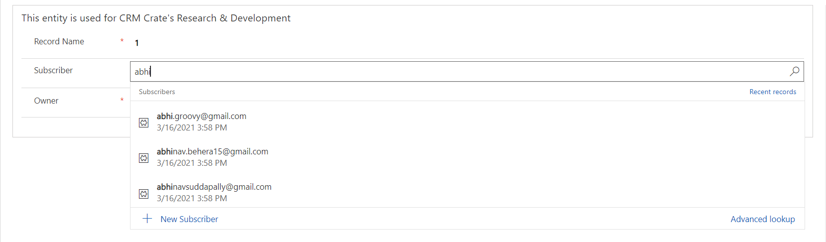 Customize the auto-complete lookup search in Dynamics 365 CRM - CRM Crate