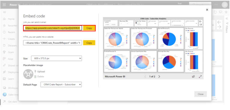 How to embed a Power BI report in the Dynamics 365 CRM? - CRM Crate
