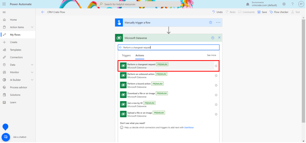 Understanding Using A Change Set Re In Power Automate CRM Crate