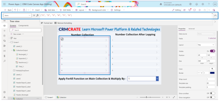 How To Loop In Canvas App Using Forall Function Crm Crate