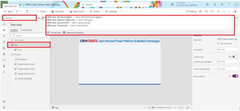 Understanding Reusable Power FX formulas in Canvas App - CRM Crate